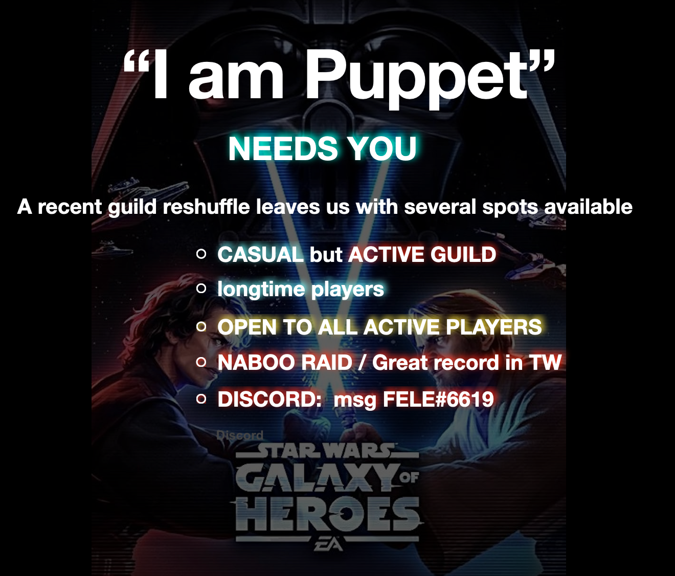 I AM A PUPPET - Supportive Guild looking for active players | EA Forums ...