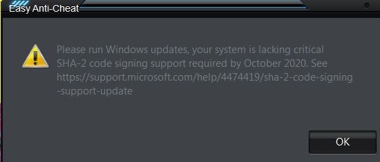 Easy Anti-Cheat: Windows Update October 2020 | EA Forums - 5901628
