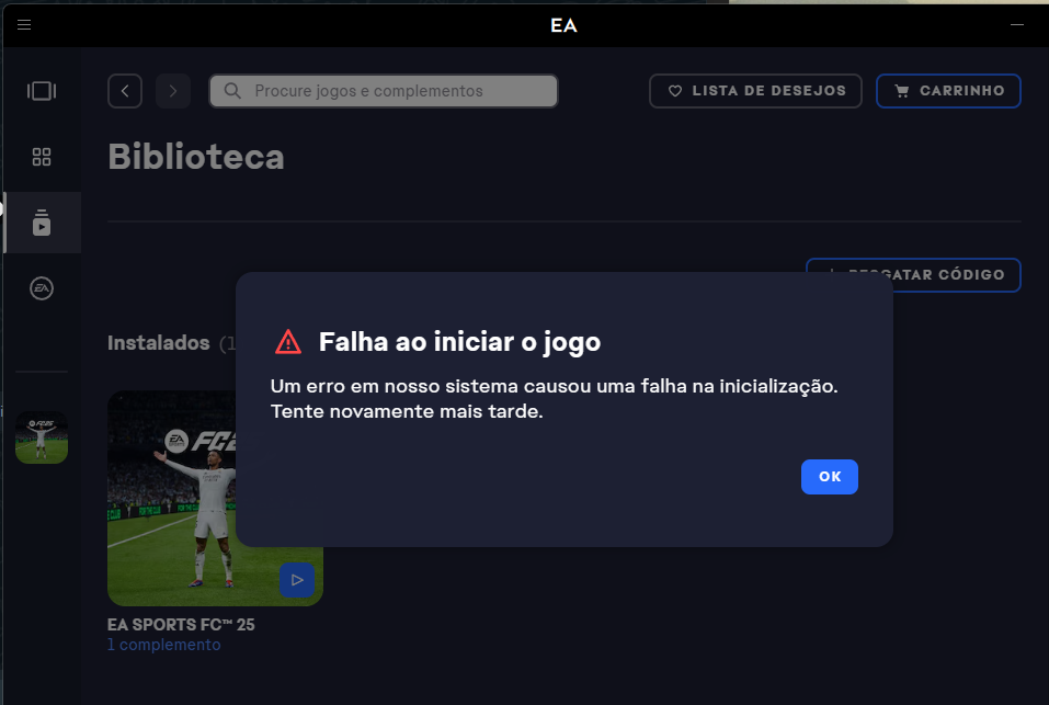 Falha ao iniciar o jogo | EA Forums - 7403368