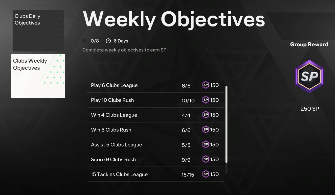 Career and Clubs Weekly Objectives are glitched ! | EA Forums - 11514387