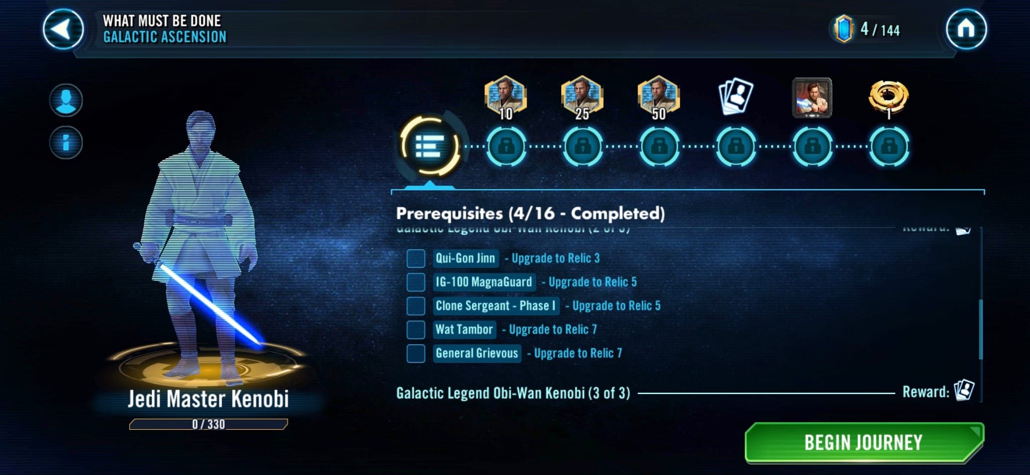 After buying the lightspeed bundle my Qui-Gon is not recognized for GL ...