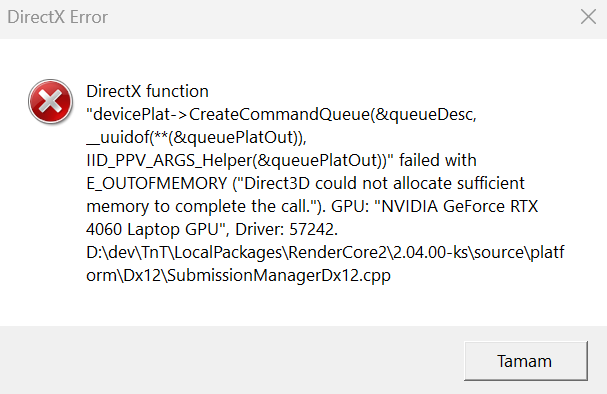 DirectX Funciton Error | EA Forums - 11897315