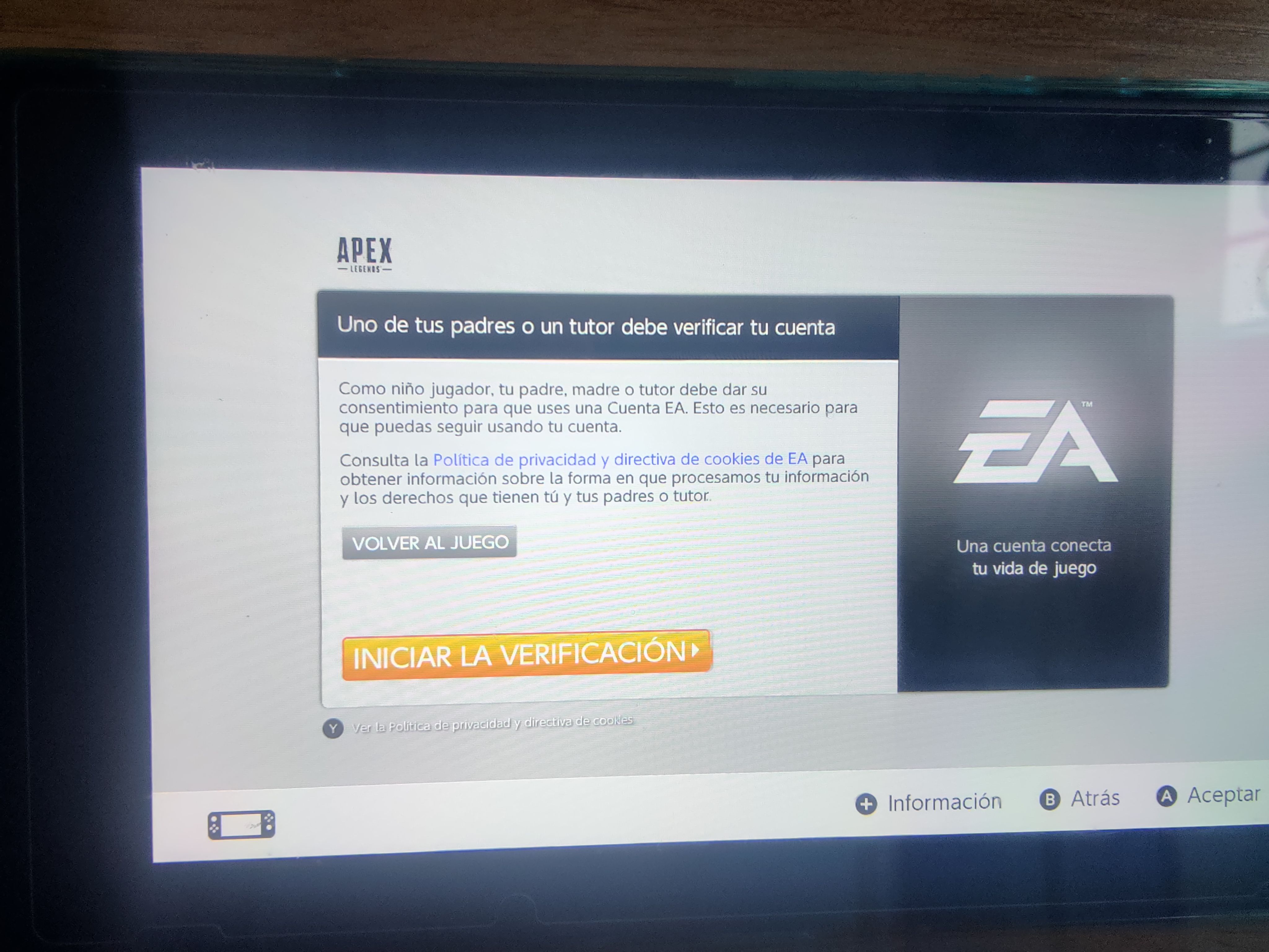 Verificaton process of a minor account doesn't work - Nintendo Switch | EA Forums - 11972615