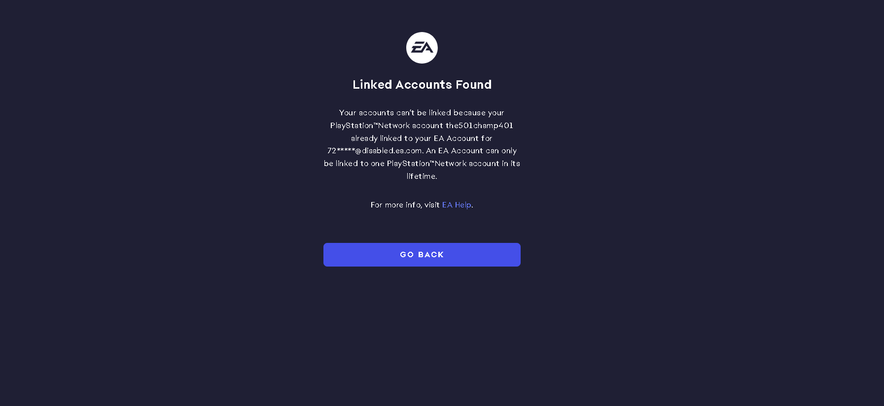 I cant link my account but my account is disabled i dont know what to ...