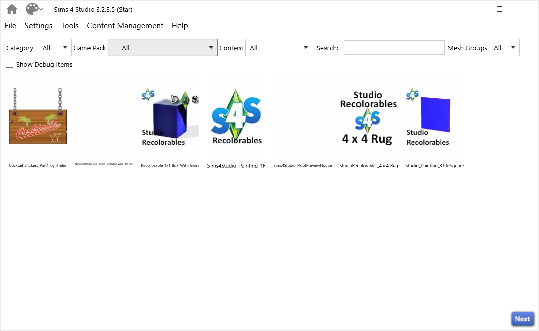 Sims4studio Basegame objects not showing for recolour | EA Forums - 11918757