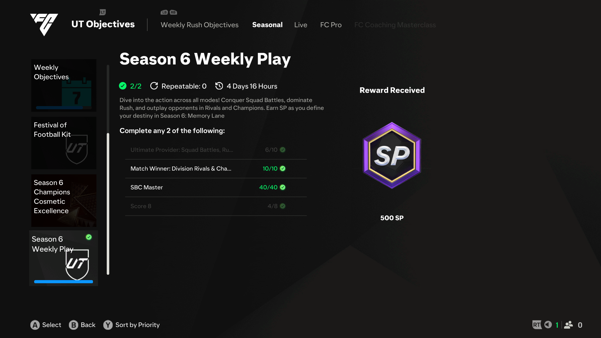 season 6 weekly play not tracking | EA Forums - 12016899